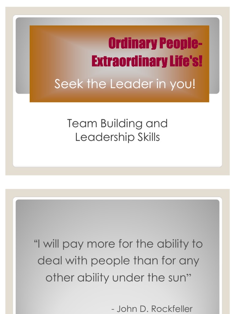 Team Building Leadership Skills | PDF | Id | Leadership