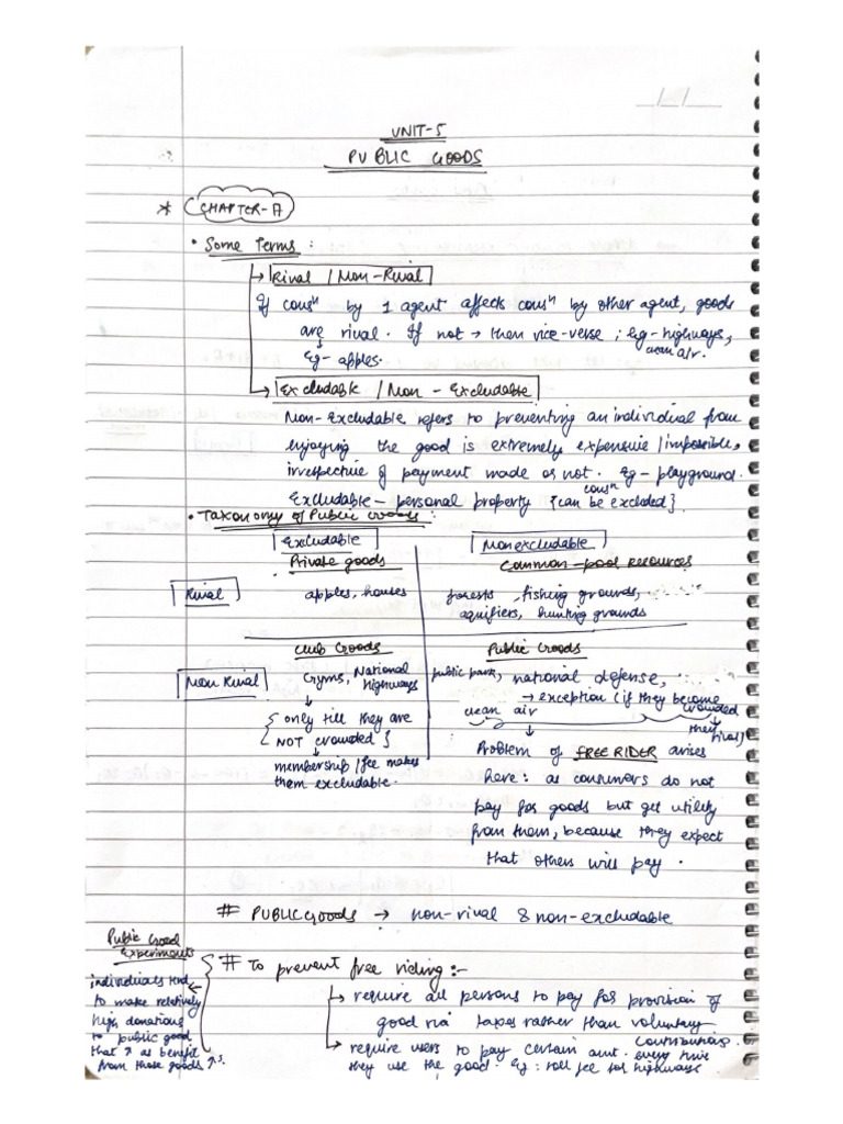 Micro Unit-5 Public Goods Notes | PDF