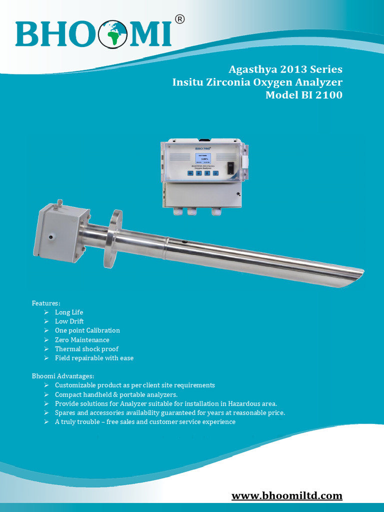 Zirconia Oxygen Analyzer - BI2100 Combined1 | PDF | Measuring ...