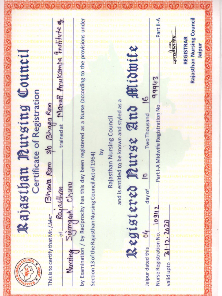 Bhavesh GNM Registration Certificate | PDF