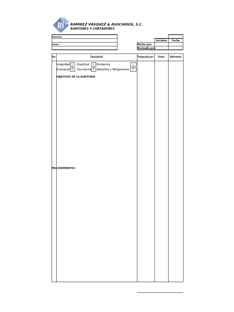 Formato de Cedulas | PDF | Auditoría | Industrias de servicio