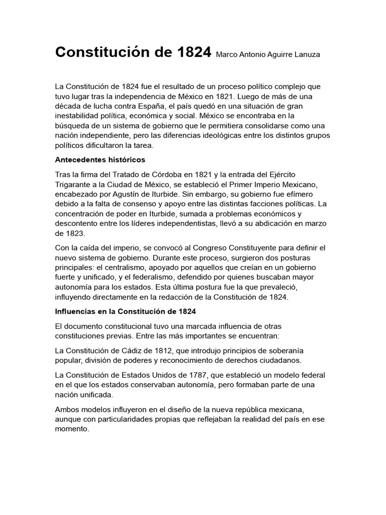 Constitución de 1824 | PDF | Constitución | México