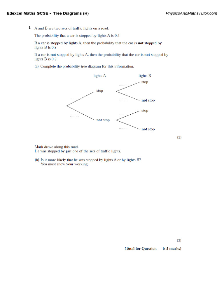 Tree Diagrams QP | PDF