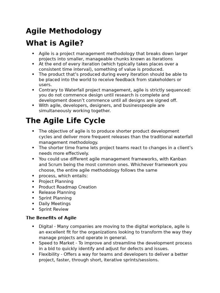 Agile Methodology | PDF