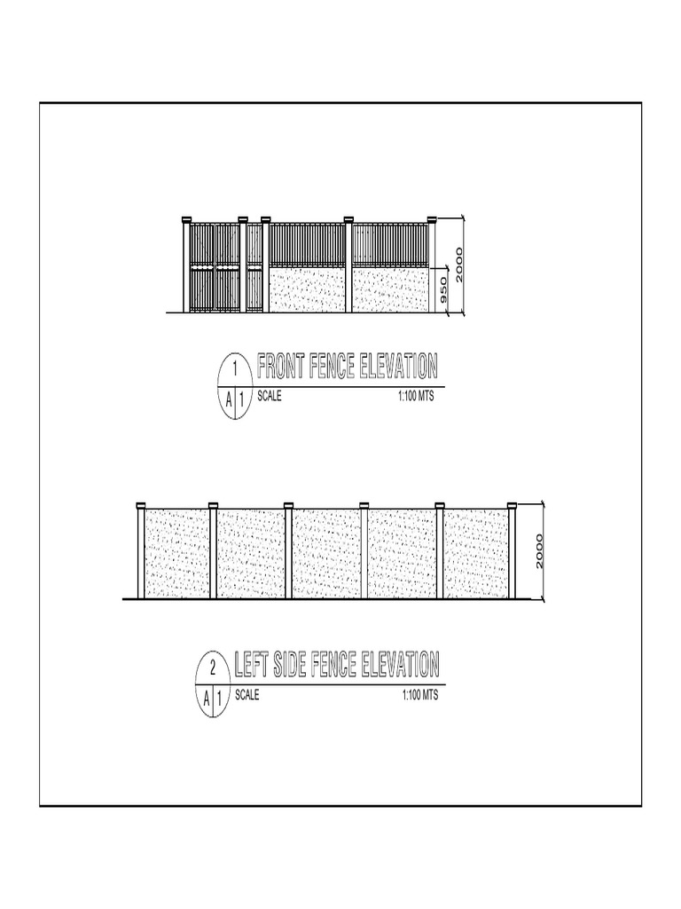 Fence Elevation Drawings 1:100 Scale | PDF