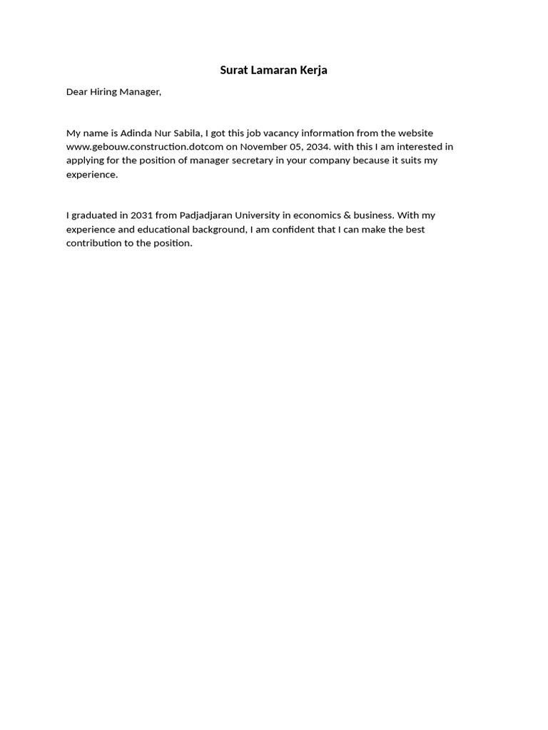 Ex Application Letter | PDF