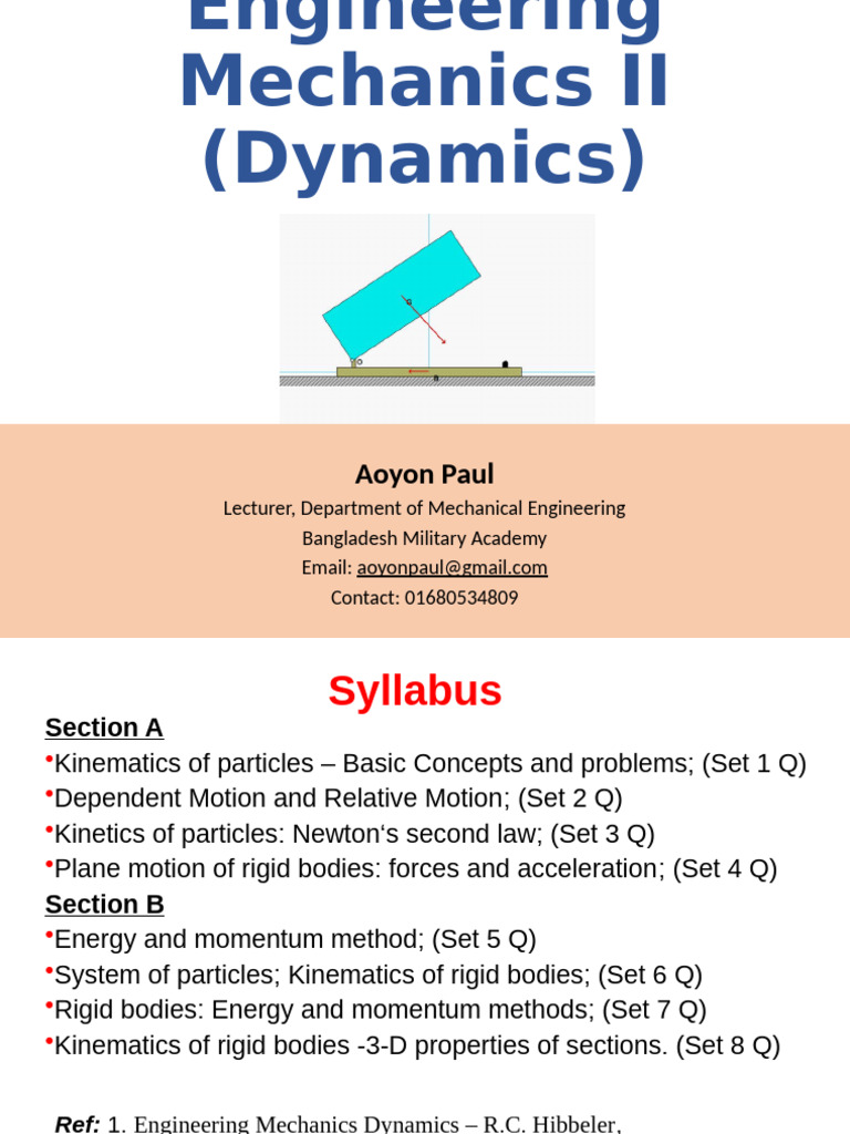 ME 247 Engineering Mechanics II (Dynamics) | PDF | Classical Mechanics | Kinematics