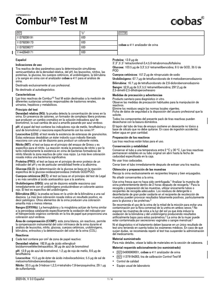 Interpretación del Combur 10 Test M | PDF