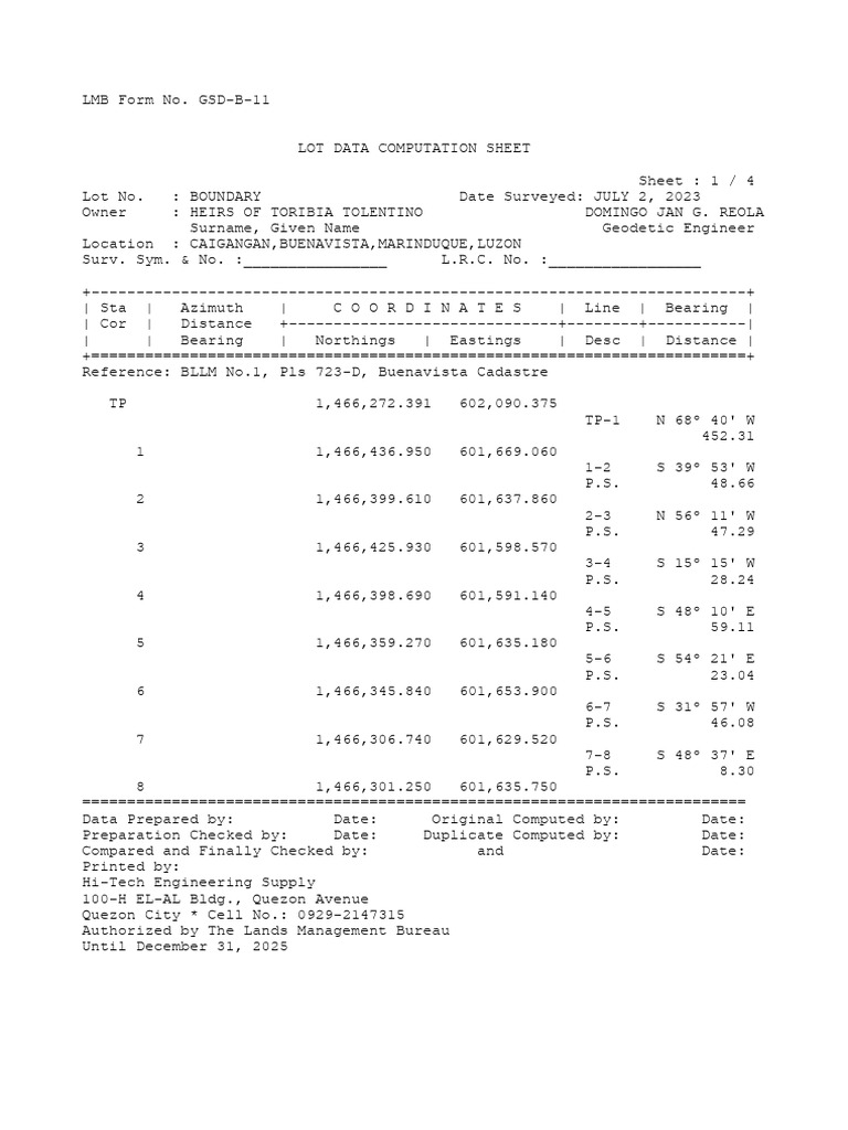 LOT 627 (LDC) | PDF | Surveying | Geodesy