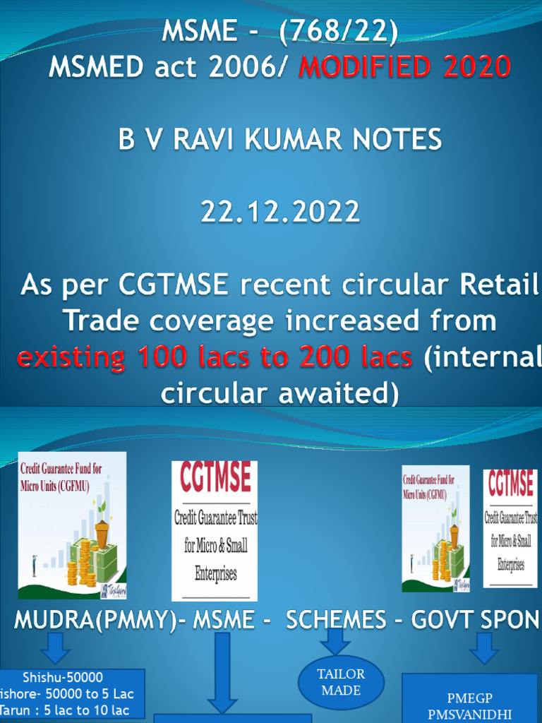 MSME-PPT-251222 | PDF | Line Of Credit | Credit