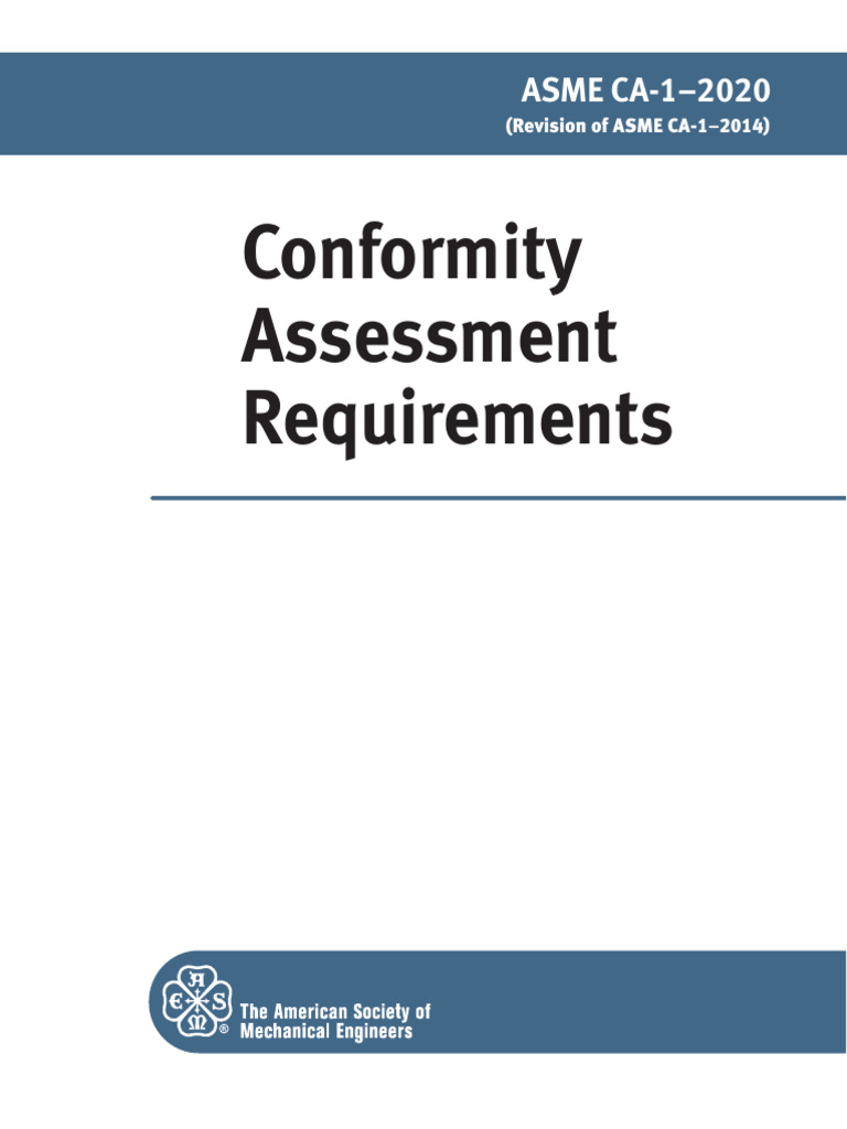 ASME CA-1–2020 Conformity Assessment | PDF | Audit | Evaluation