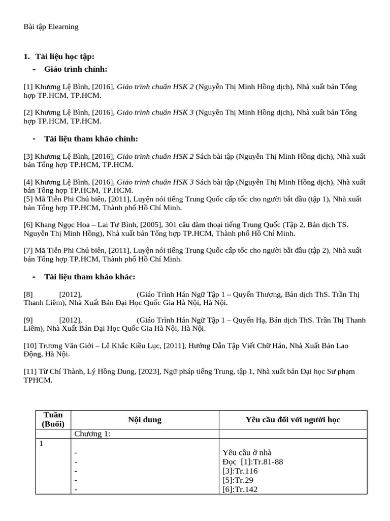 Bài tập Elearning TV3 | PDF