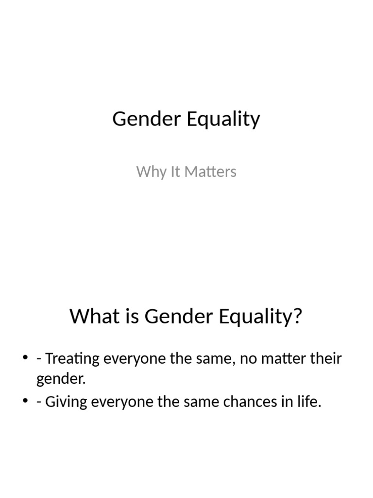 Gender Equality Presentation | PDF