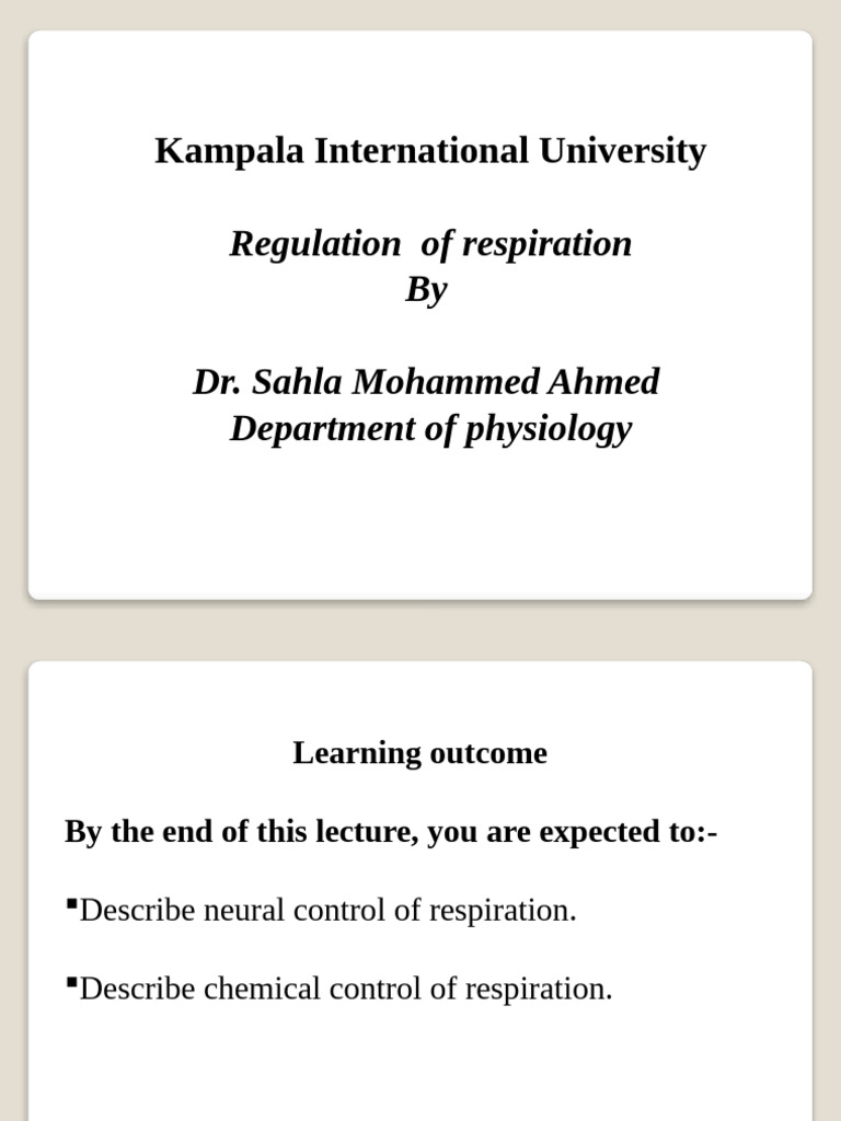 Control of Respiration | PDF | Physiology