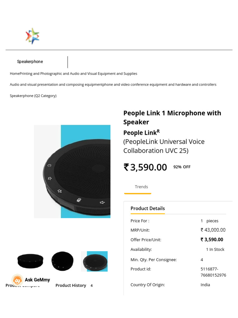 Buy People Link 1 Microphone With Speaker Online - Government e ...