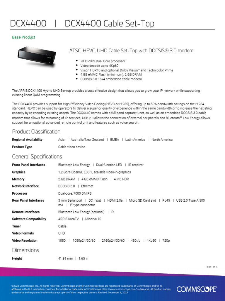 dcx4400 Product Specifications | PDF | Usb | Computing