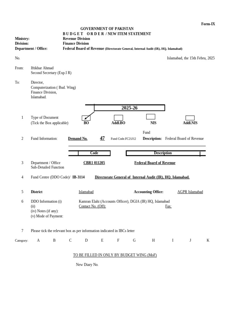 Form - Ix (Nis) | PDF