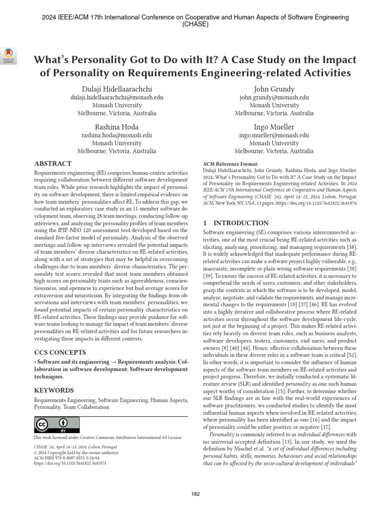 What's Personality Got To Do With It? A Case Study On The Impact of ...