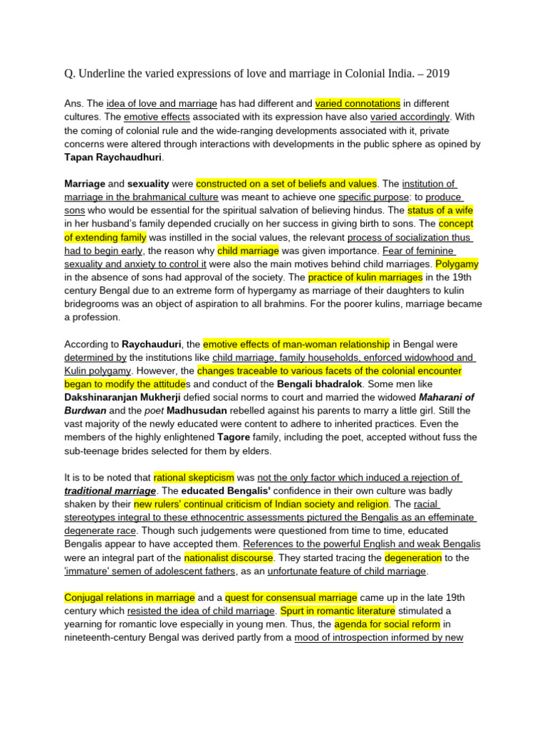 Love and Marriages in Colonial India | PDF | Marriage | Love