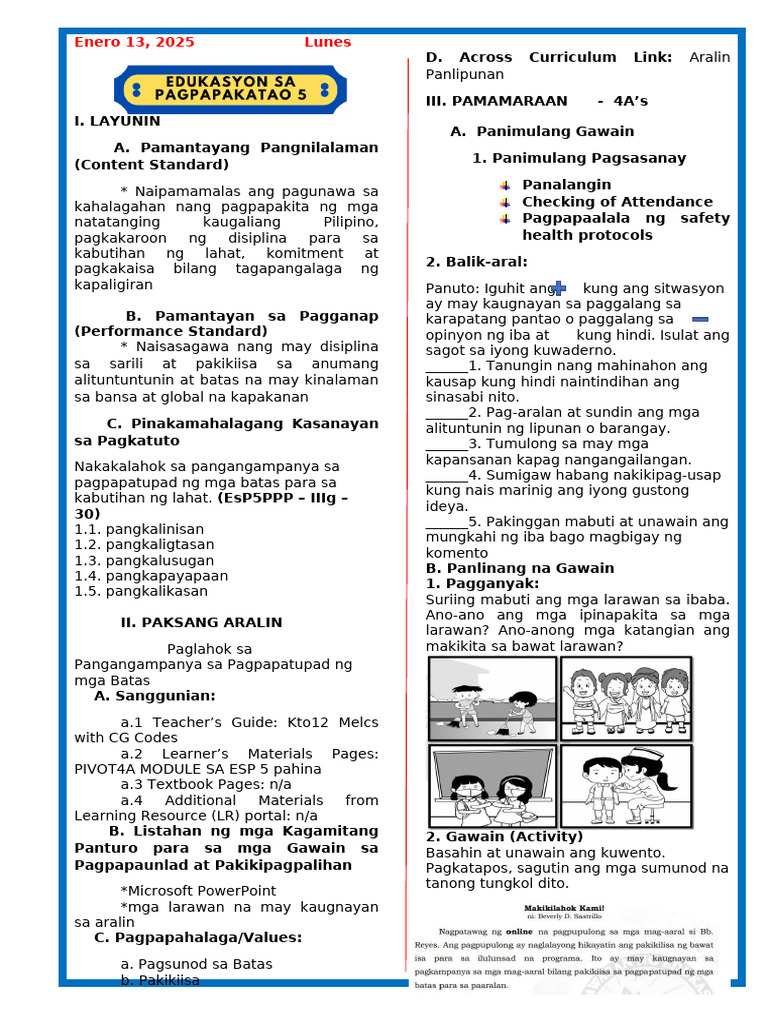 Q3 DLP Esp Week6 Day1 5 | PDF