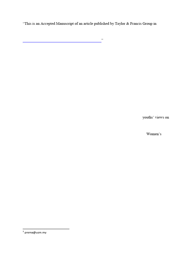 Hegemonic Femininity in Tamil Movies Exploring The Voices of Youths in ...