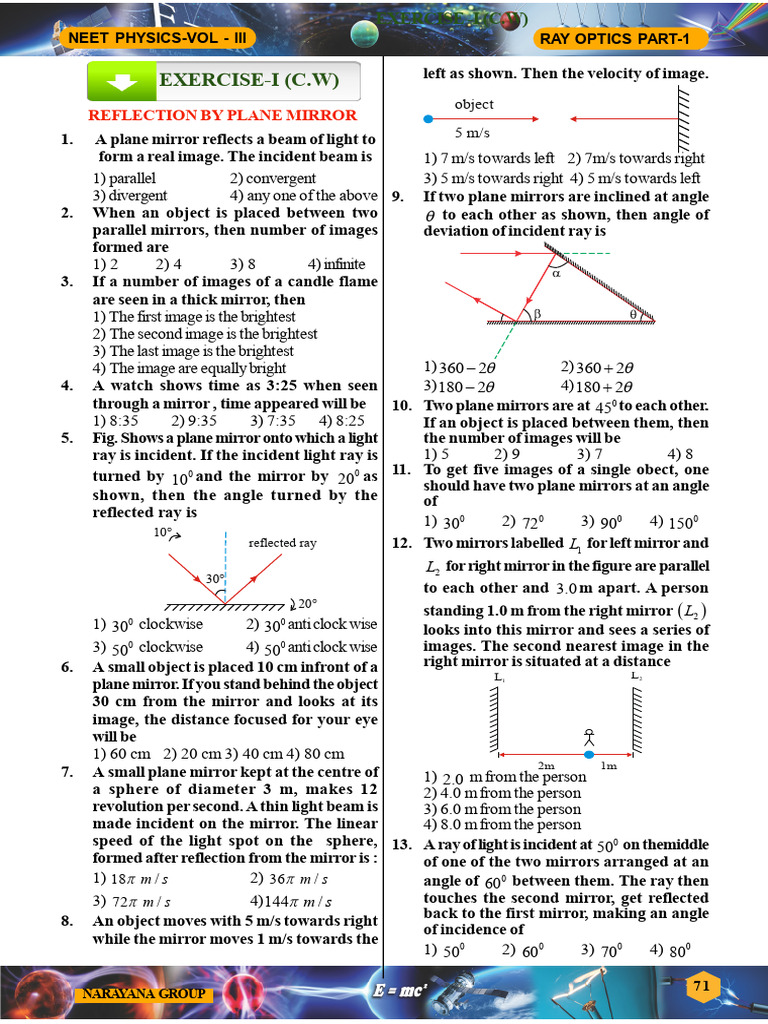 Ray Optics: Reflection in Mirrors | PDF | Mirror | Glass Engineering ...