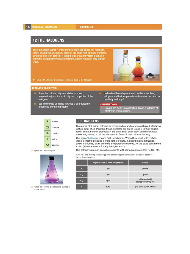 Text Book - The Halogens [Triples] | PDF