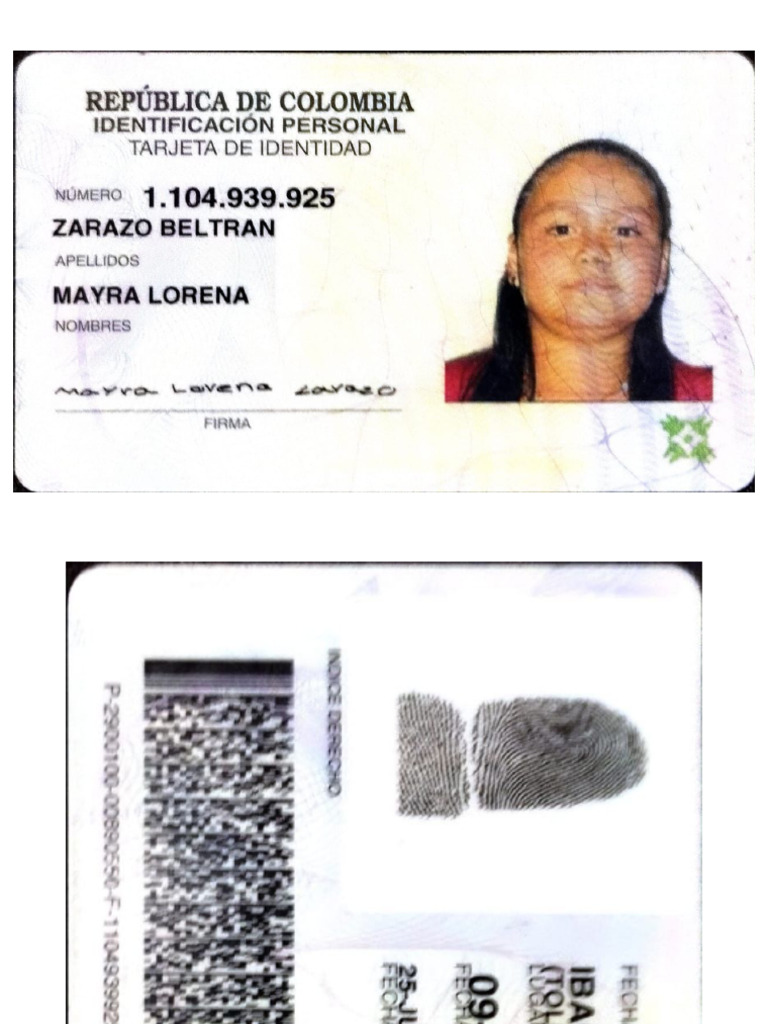 Tarjeta de Identidad Mayra. | PDF