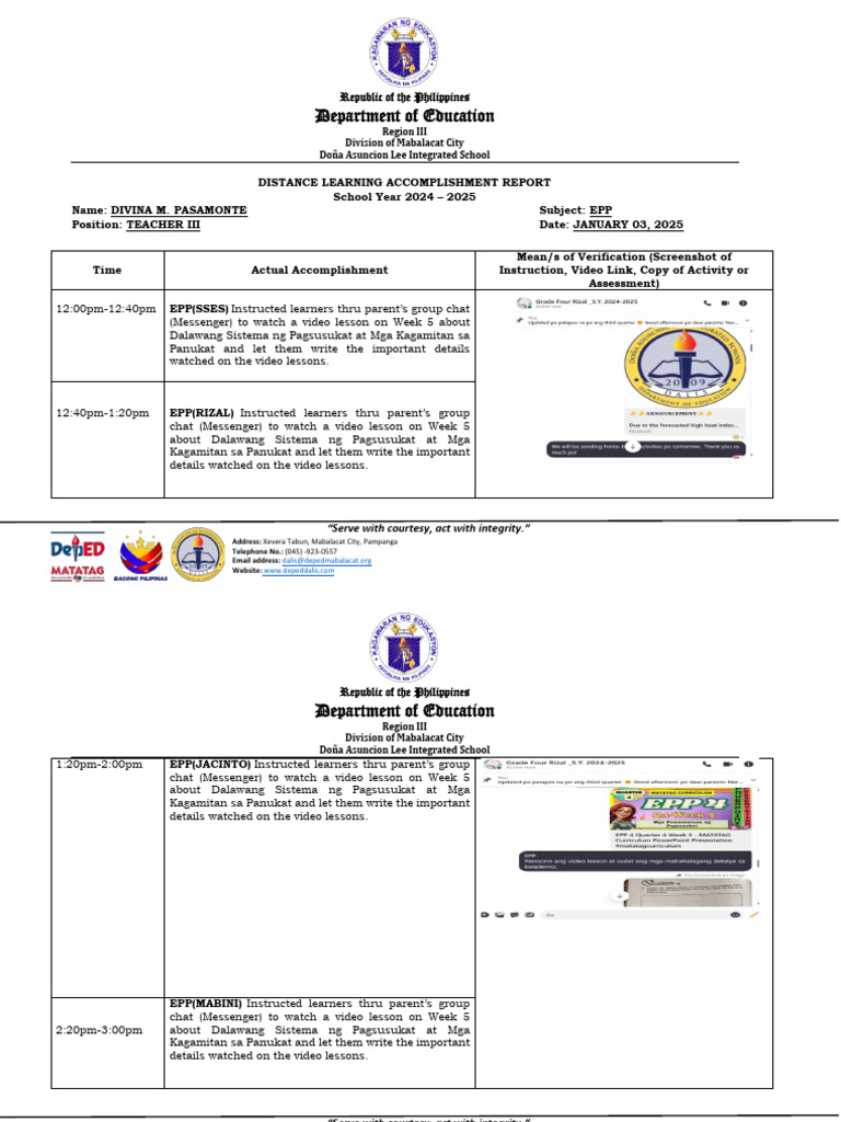 03 06 2025 - Grade4 - DLAR Pasamonte, DivinaM.. | PDF | Philippines | Wide Area Network