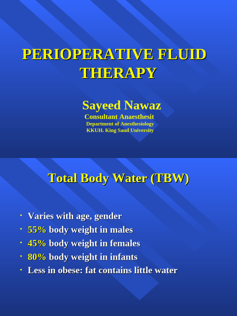 Perioperative Fluid Therapy Guidelines | PDF | Blood Type | Blood ...