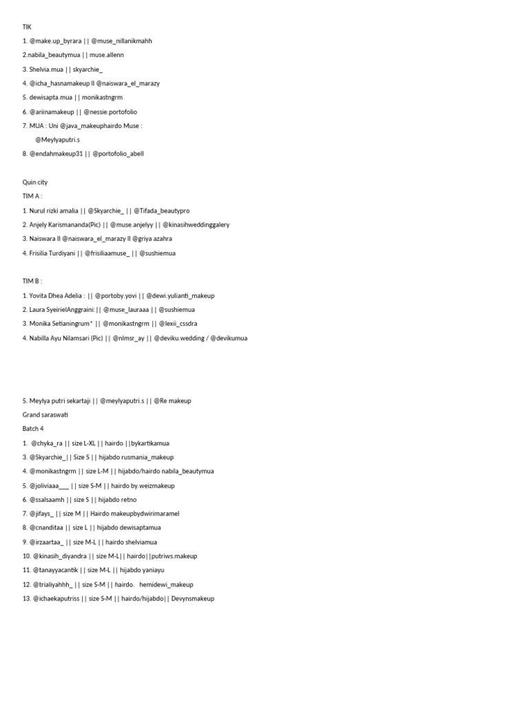 Muse Makeup Rate Card Overview | PDF