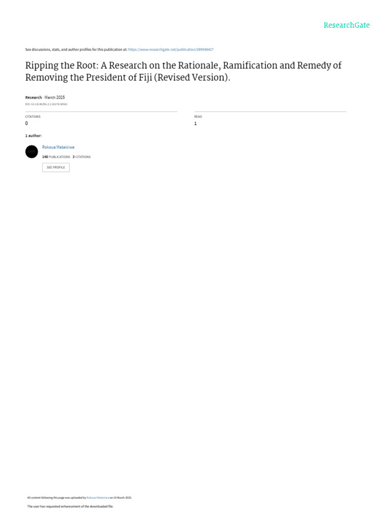 Ripping the Root: A Research on the Rationale Ramification and Remedy ...