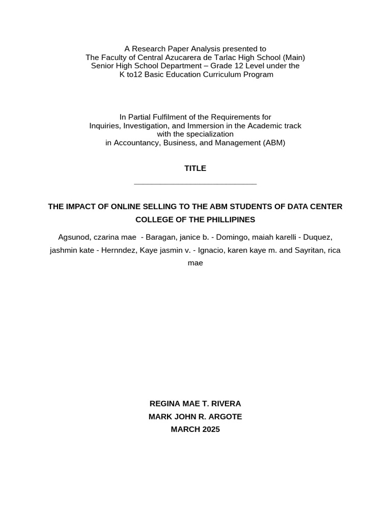 Research Paper Analysis Format | PDF | Digital Marketing | Marketing