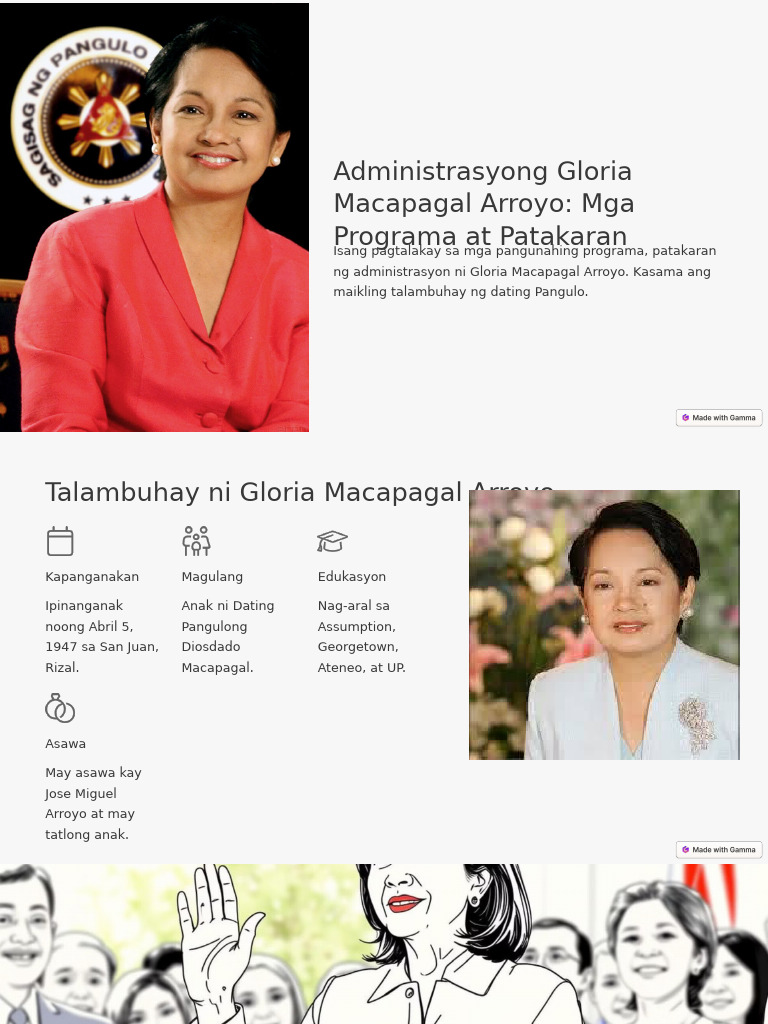 Administrasyong Gloria Macapagal Arroyo Mga Programa at Patakaran | PDF