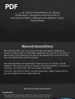 CNS Neurotransmitters: Acetylcholine) | PDF | Neurotransmitter | Inhibitory Postsynaptic Potential
