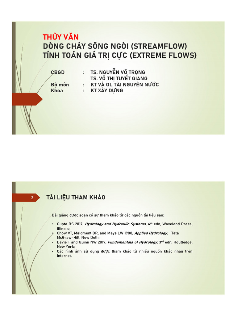 Hydrology 242 p6 Streamflow Extreme Flows Bkel v2 | PDF