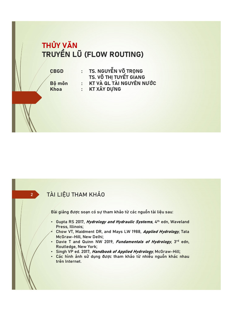 Hydrology 242 p7 Streamflow Routing Bkel v2 ...