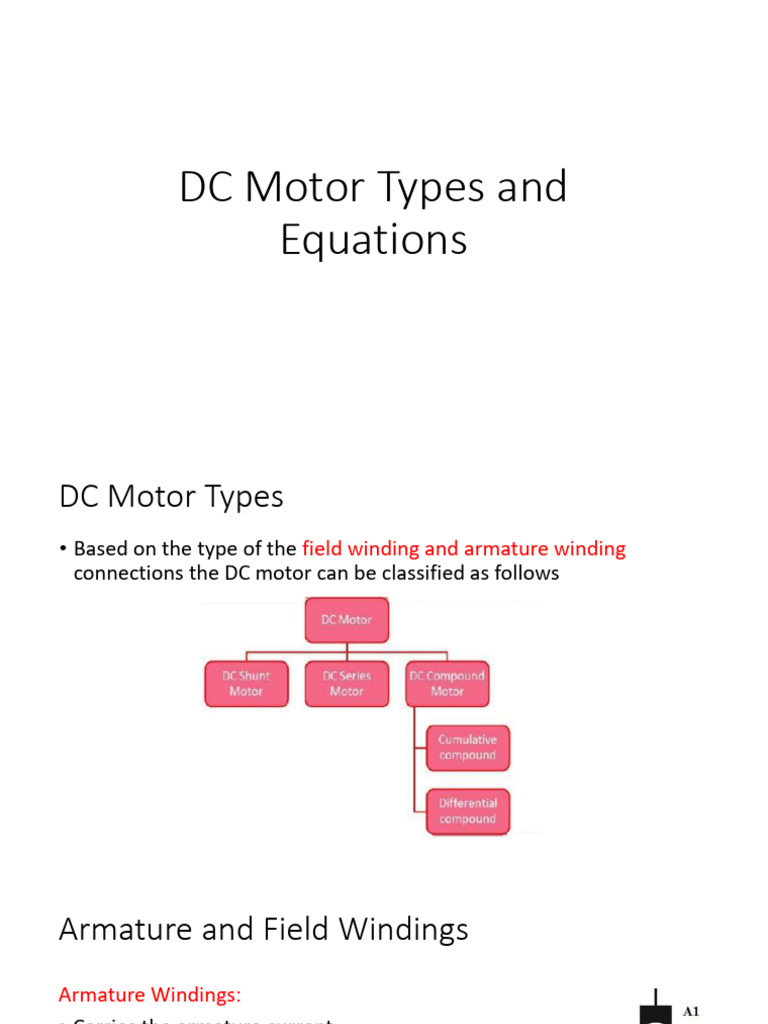 2 - DC Motor Types and Equations | PDF | Electric Motor | Inductor