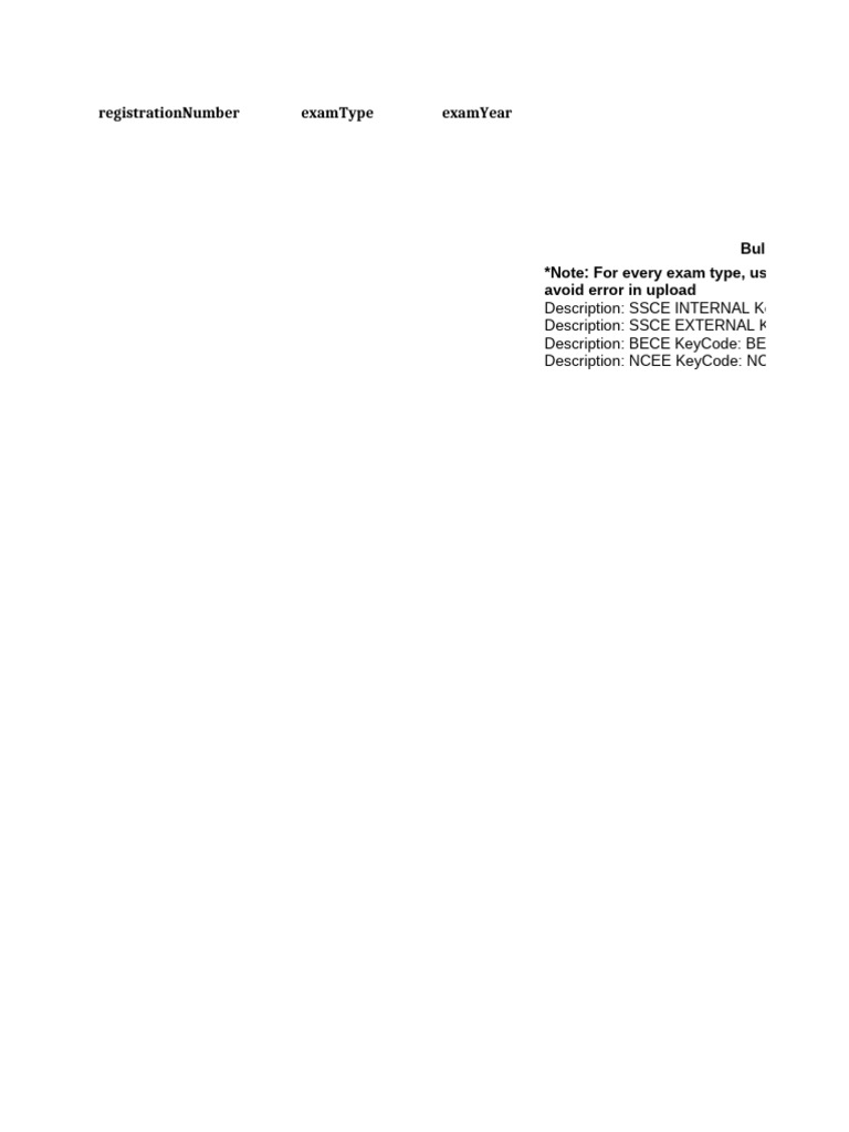 Bulk Upload Template | PDF