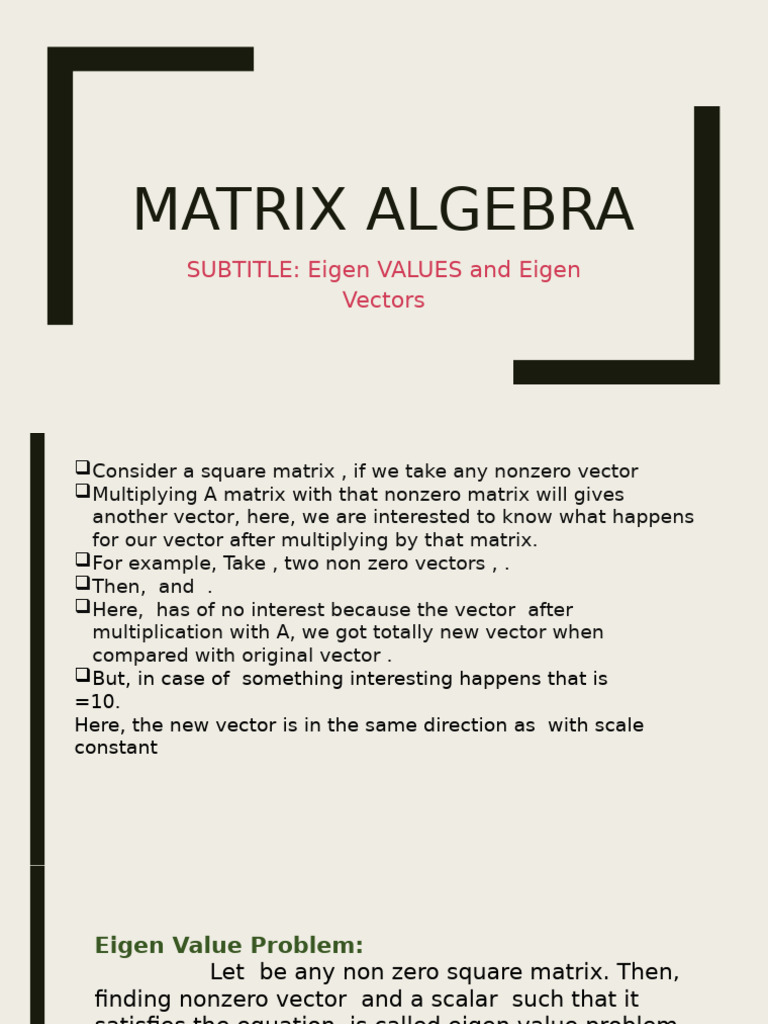 3. Eigen Value and Eigen Vectors | PDF | Eigenvalues And Eigenvectors | Vector Space
