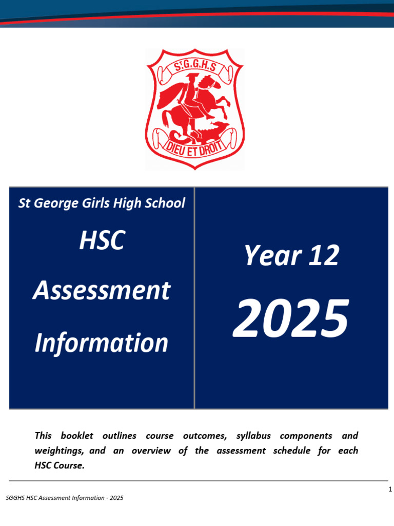 2025 Year 12 HSC Assessment Schedule and Information | PDF | Critical ...