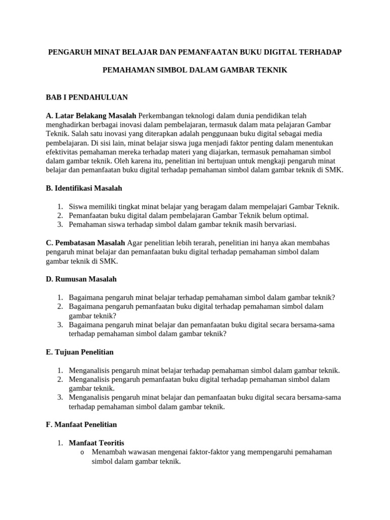 Pengaruh Minat Belajar dan Pemanfaatan Buku Digital terhadap Pemahaman ...