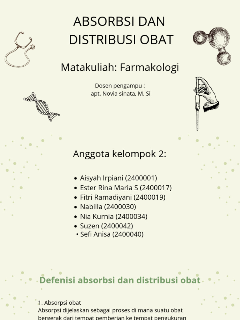 Proses Absorpsi dan Distribusi Obat | PDF