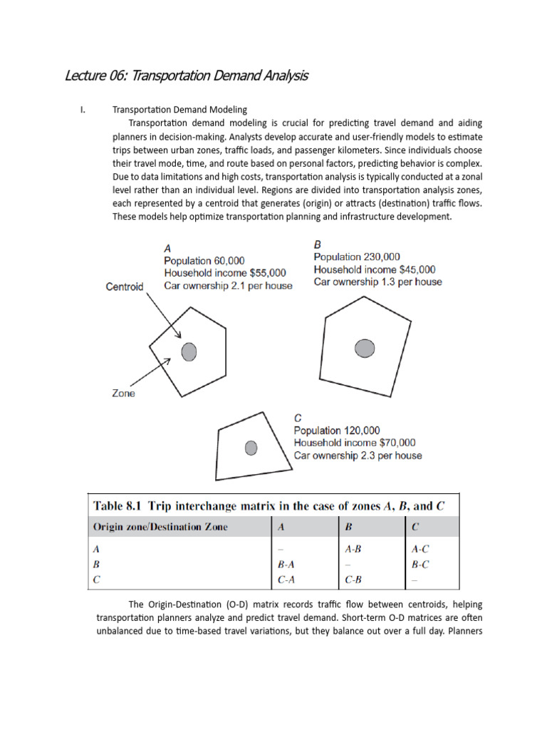 Lecture 06 - Transportation Demand Analysis | PDF | Forecasting ...