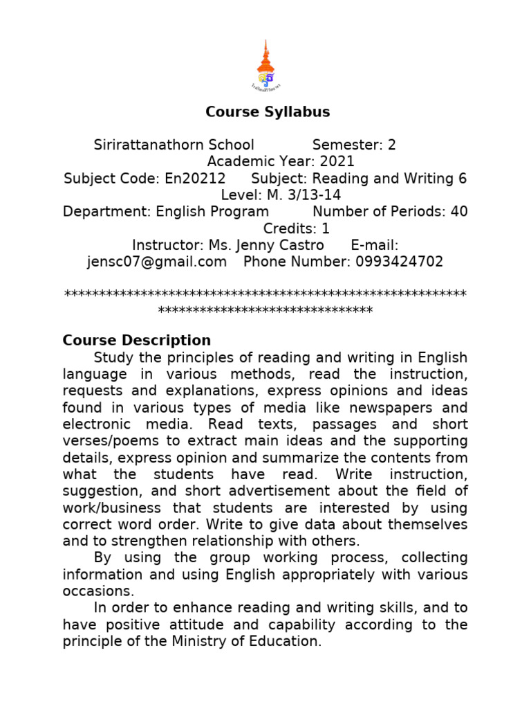 Course Syllabus M3 RW 2021 T2 | PDF | Learning | English Language