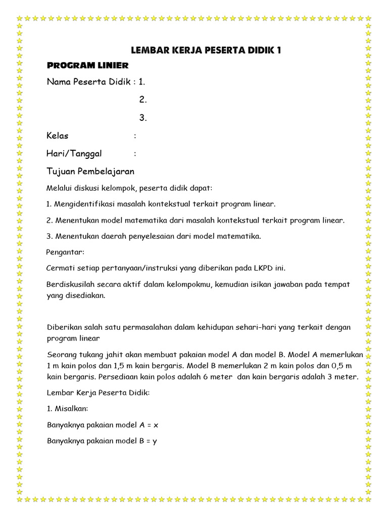 LKPD Program Linier | PDF