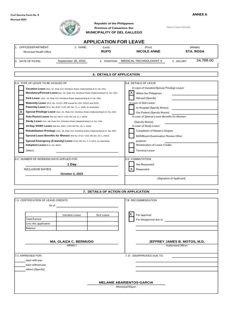 NEW LEAVE FORM | PDF | Parental Leave | Sick Leave