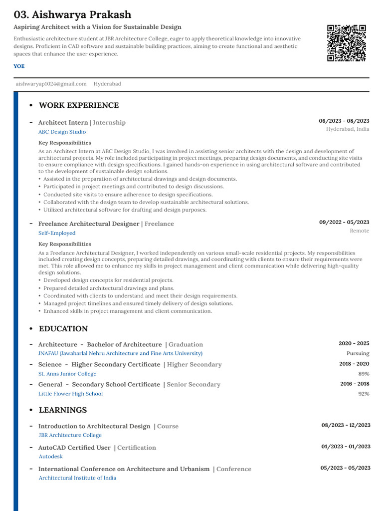 03 Aishwarya Prakash Profile Resume | PDF | Autodesk Revit