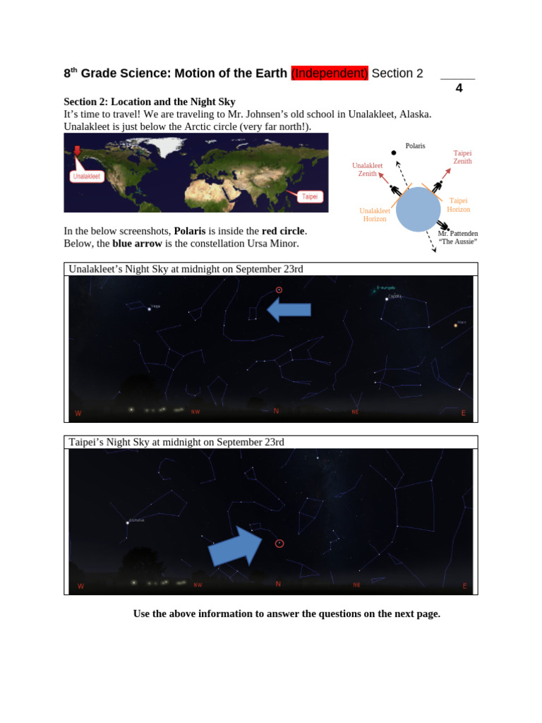 302b Motion of The Earth - I (Section 2) | PDF | Sky | Night Sky