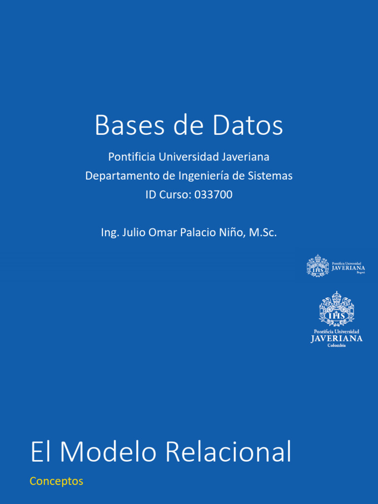 2 - Modelo Relacional 1 | PDF | Base de datos relacional | Software de gestión de datos
